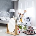 NICEXMAS Small Tabletop Mirror Makeup Mirror Khaki Wood 1Set 9.4X8.7X3 ...