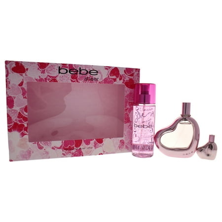 Bebe Sheer by Bebe for Women - 3 Pc Gift Set 3.4oz EDP Spray, 0.33oz ...