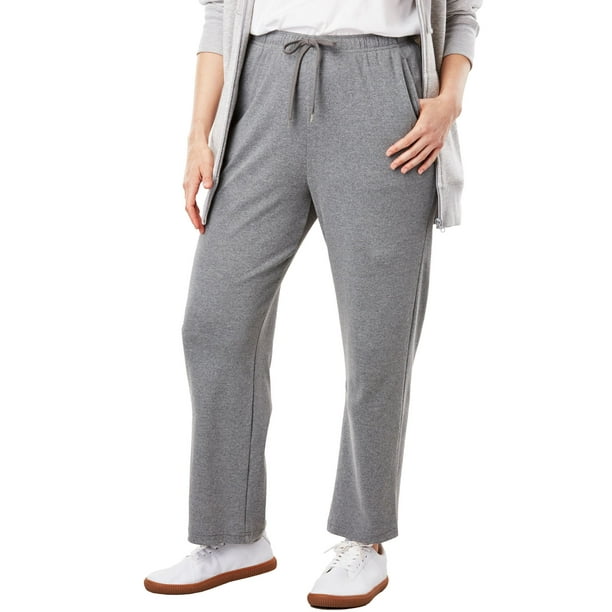 Woman Within - Woman Within Plus Size Petite Sport Knit Straight Leg ...