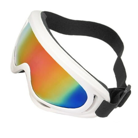 White Plastic Frame Skiing Snowboard Goggle Racing Ski Glasses ...