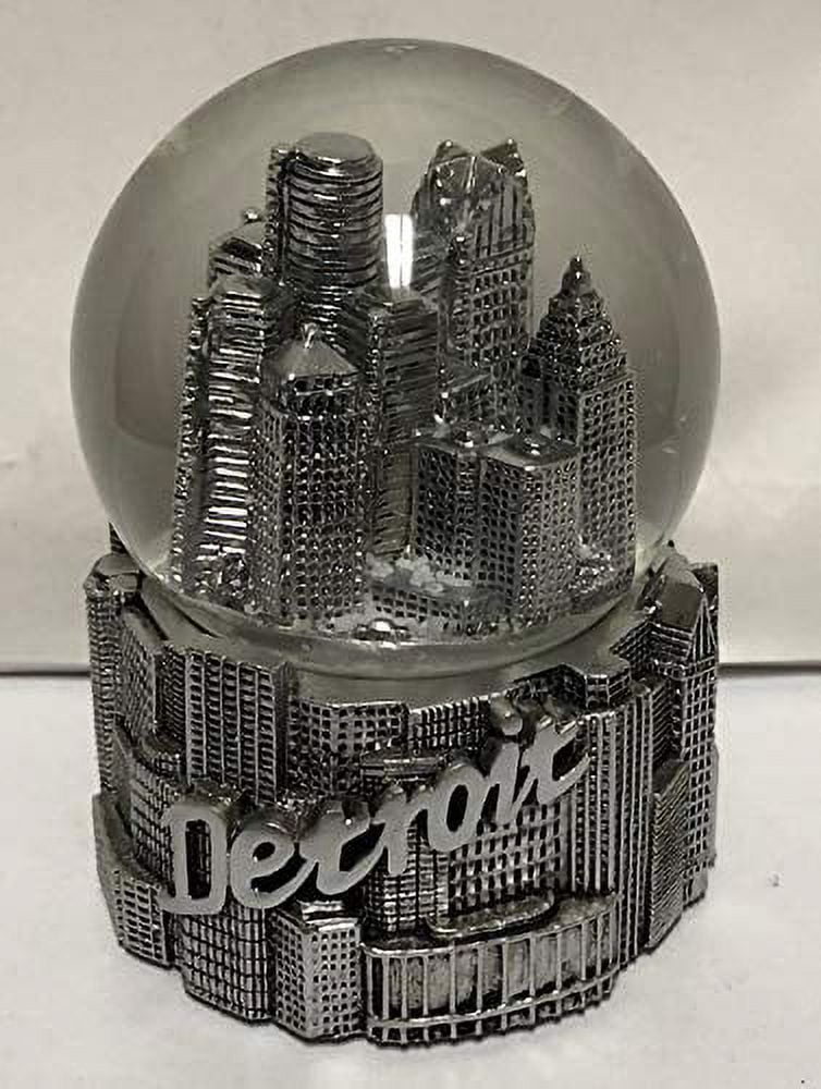 Snow Globe Detroit Skyline - 3.5 Inch Tall Glass Globe With Famous City ...
