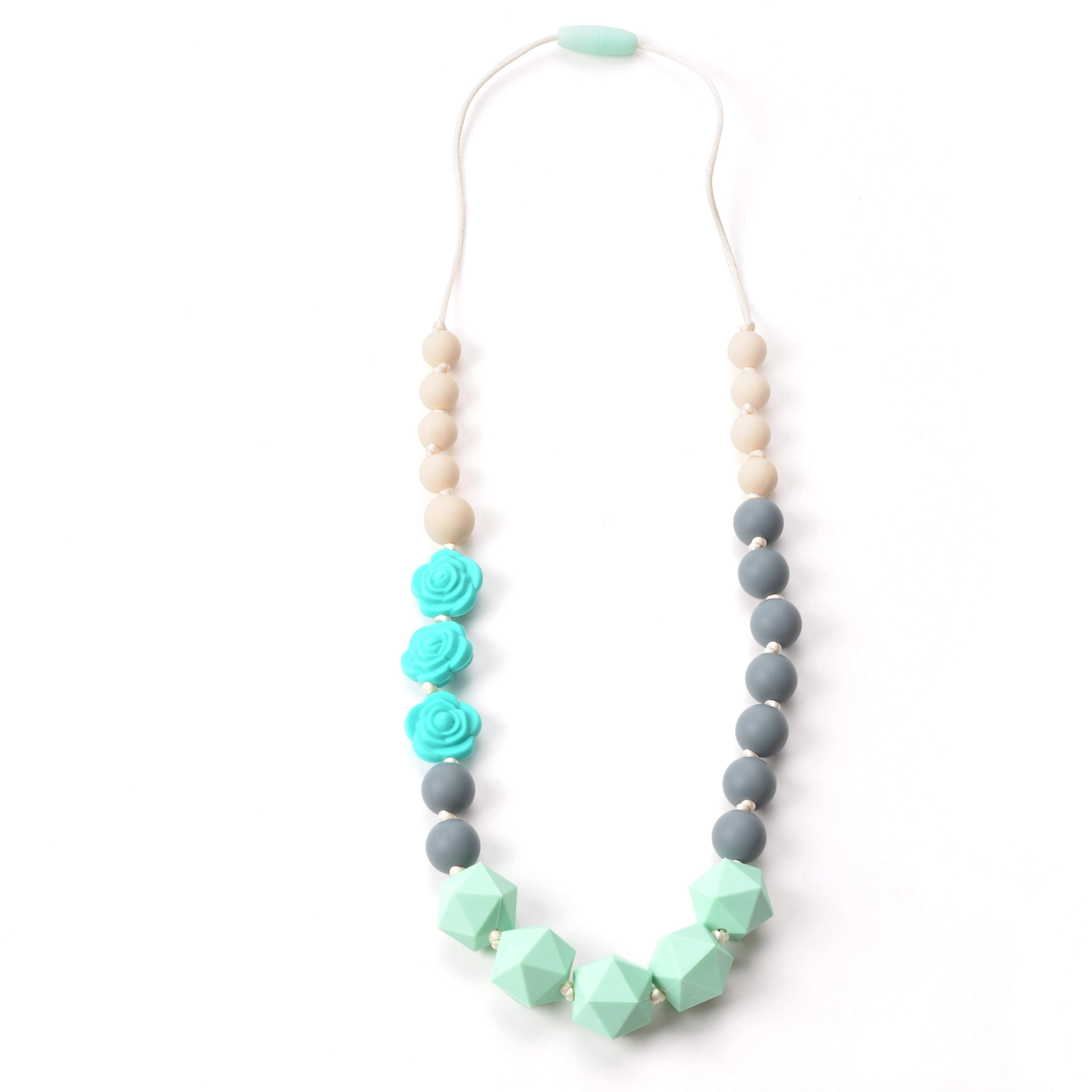 Turquoise Rose Silicone Teething Necklace - Walmart.com