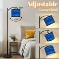 Arc Floor Lamp with Adjustable Lampshade Blue stained glass window ...