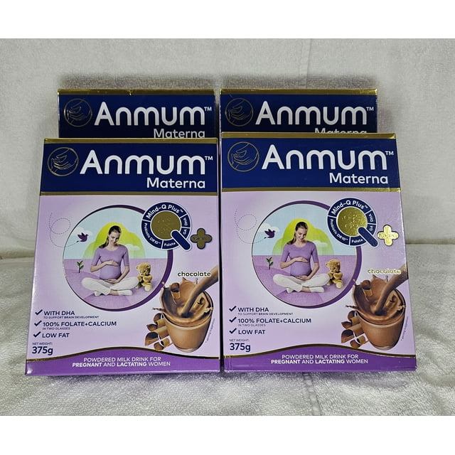 Anmum Materna Chocolate Flavor Powdered Milk Drink for Pregnant and Lactating Women, 375g x4 ...