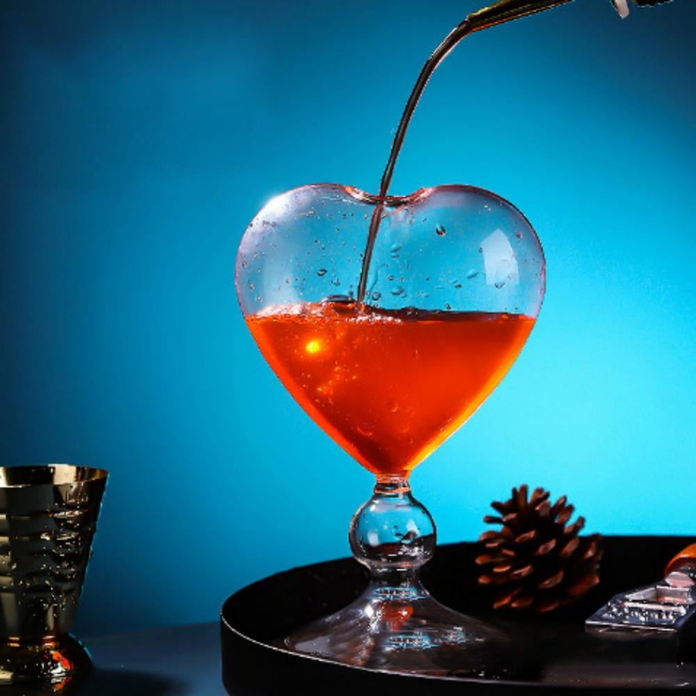 Heart Shaped Wine Glass Rose Flower Wine Glasses Wine Cocktail Juice Glass For Housewarming