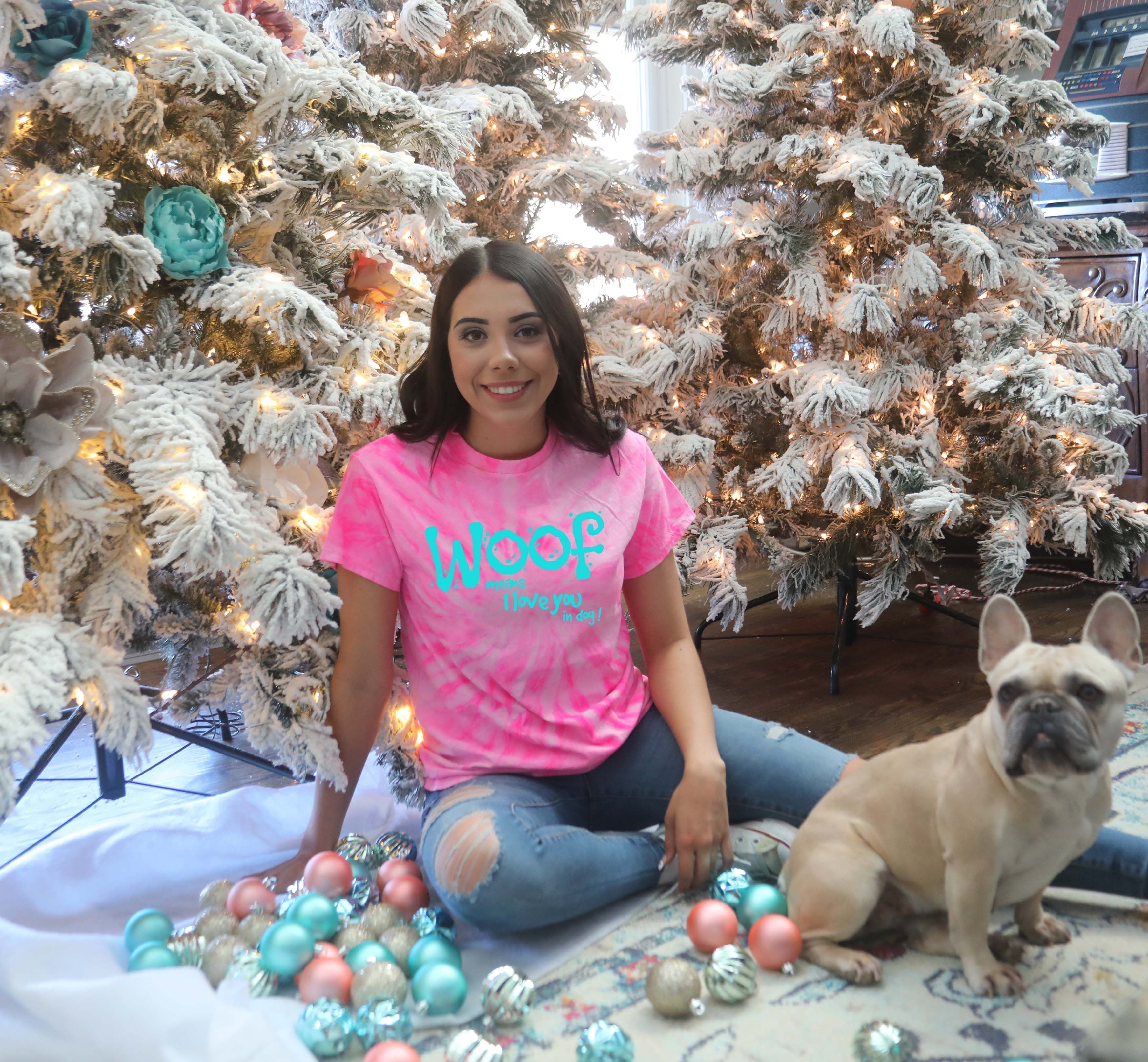 Squishy Faces - Woof Means I Love You In Dog Tie Dye Shirt - Large ...