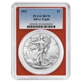 2022 $1 1-oz American Silver Eagle PCGS MS70 Blue Label Red Frame ...