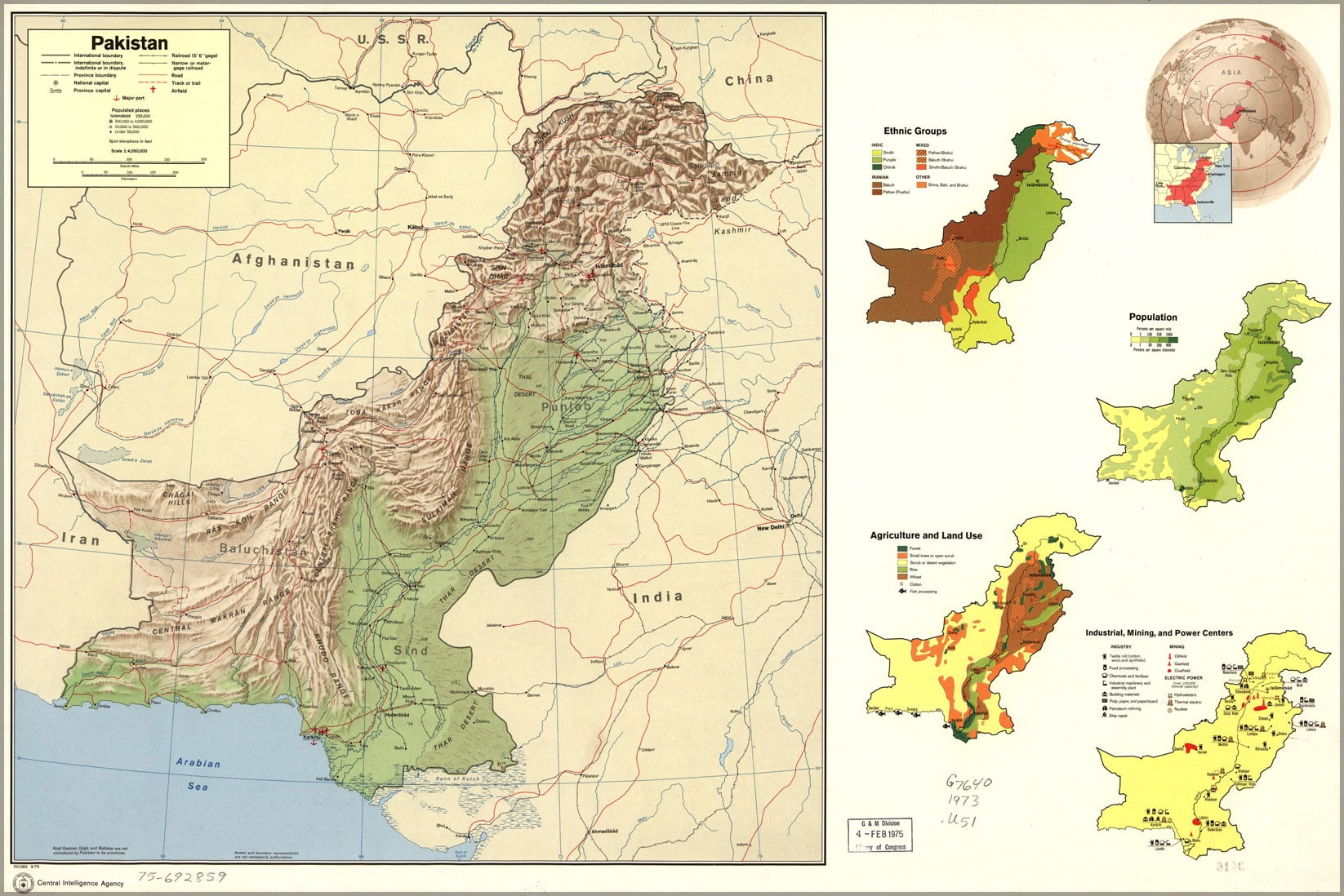 24"x36" Gallery Poster, cia map of Pakistan 1973 - Walmart.com