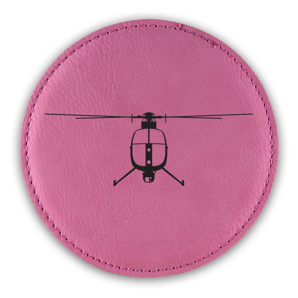 MH-6 Little Bird Coaster Laser Engraved Leatherette - Round Coasters ...