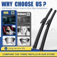 3 wipers Replacement for 2015 2016 2017 2018 2019 2020 2021 2022 2023 ...