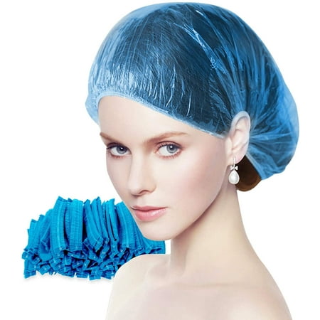 （Blue） Disposable Clear Plastic Shower Cap for Home, Hotel, Spa, Barber ...