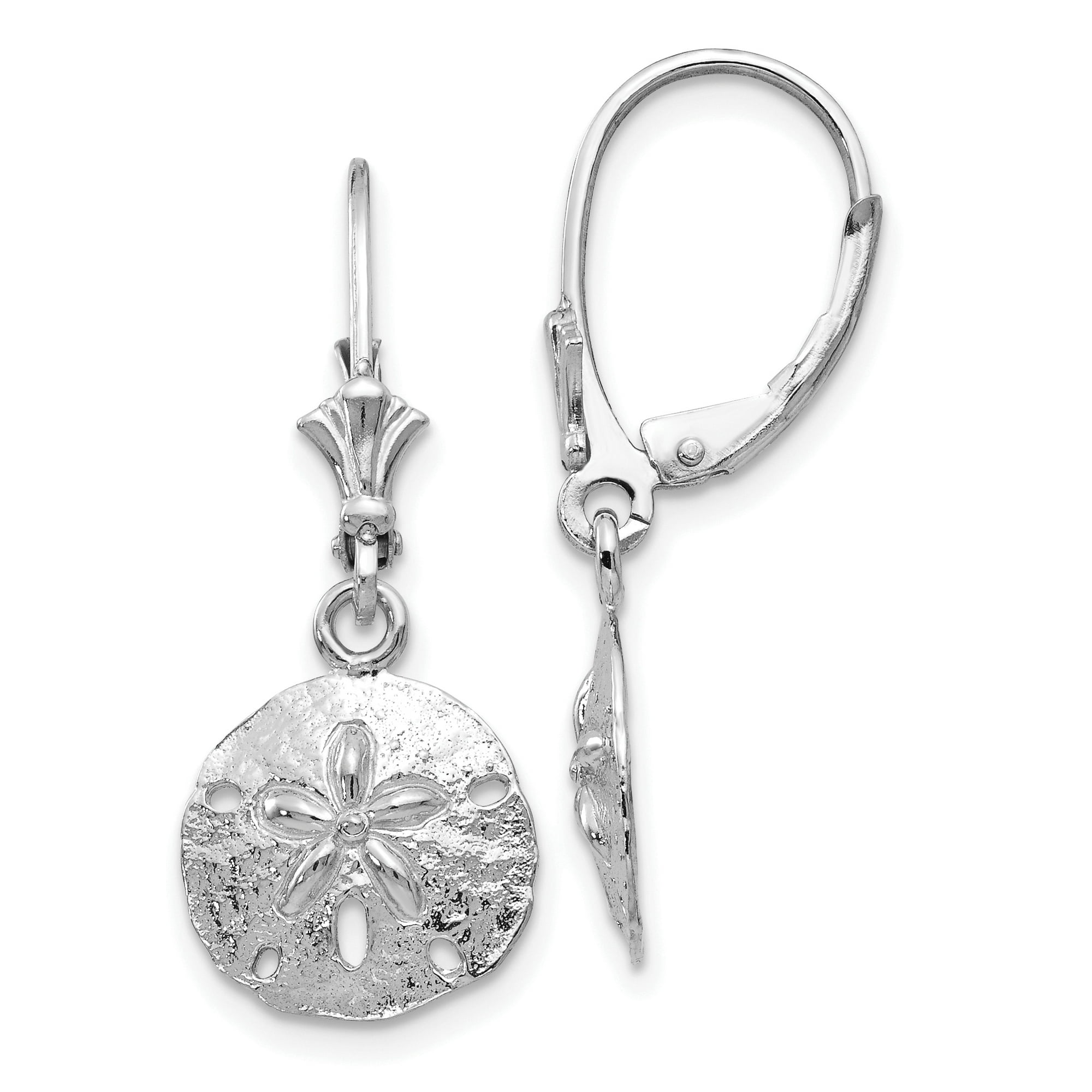14k white gold leverback earrings store