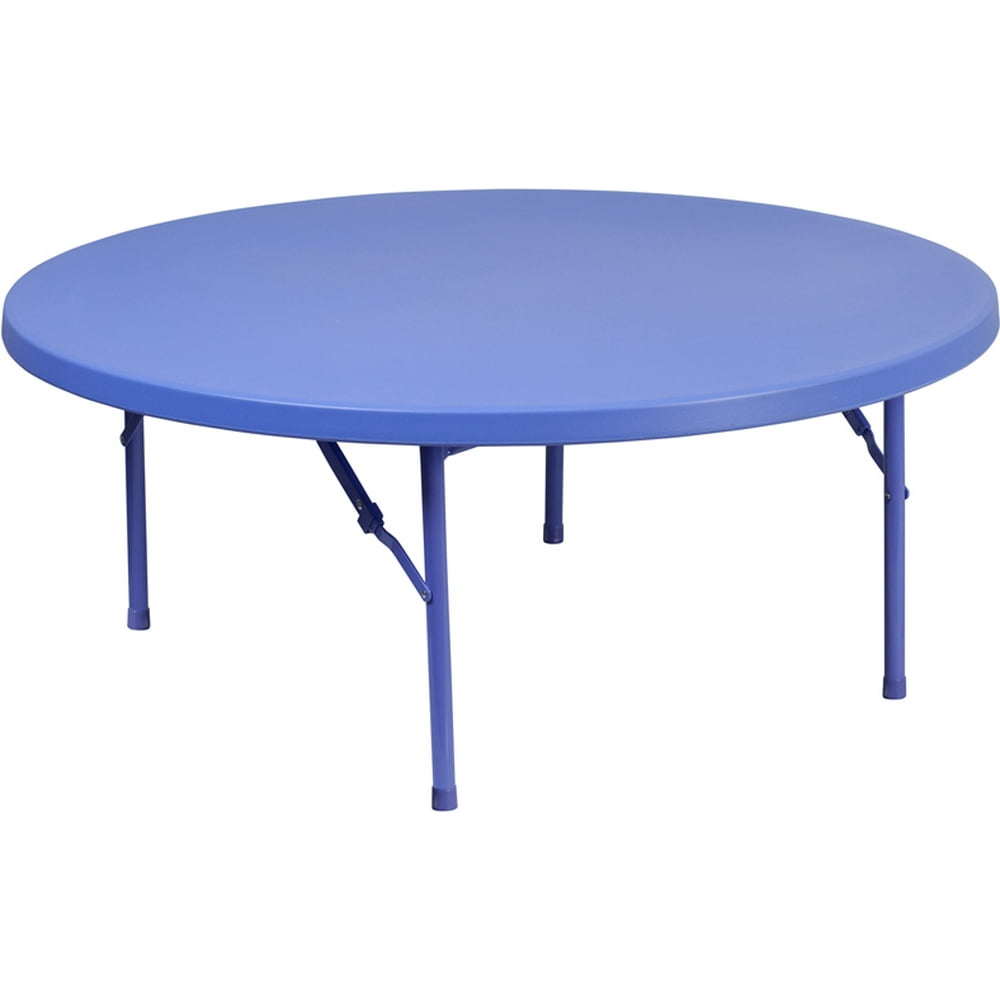 3.91-Foot Round Kid's Blue Plastic Folding Activity Table - Play Table ...