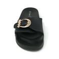 Victoria K Women's Weaved Texture Gold Buckle Slider Sandals - Walmart.com