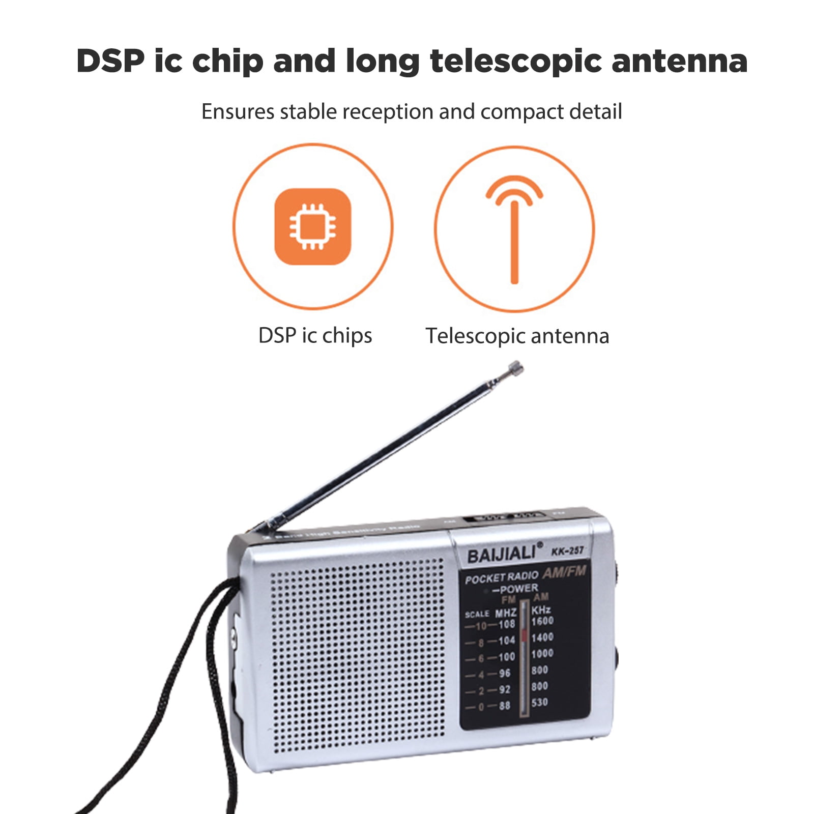 Mini AM/FM Radio Rechargeable Full-wave Band Multifunctional Radios for ...