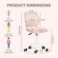 FurnitureR Armless Rolling Kids Desk Chair with Breathable Back and ...