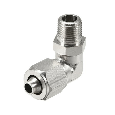 8mm Tubing OD to 1/8PT Male Thread, Elbow Quick Fittings Nickel Plated ...