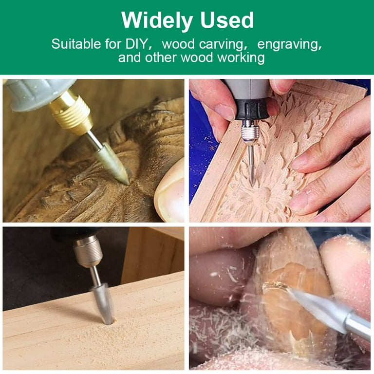 Wood Carving Drill Bits Set for Rotary Tool 5PCS Wood Engraving Tool for Dremel Accessory DIY Woodworking Bits with 1 8 Shank for Carving Grinding