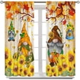 Fall Curtains, Gnomes Autumn Thanksgiving Watercolor Maple Leaf ...
