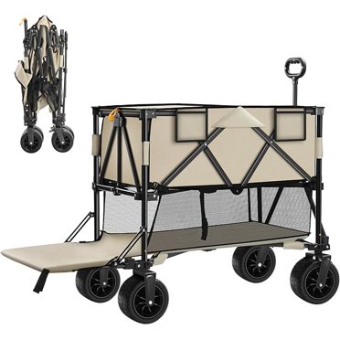 Gathered Collapsible Mini Camping Wagon, Vecukty Portable Foldable Cart ...