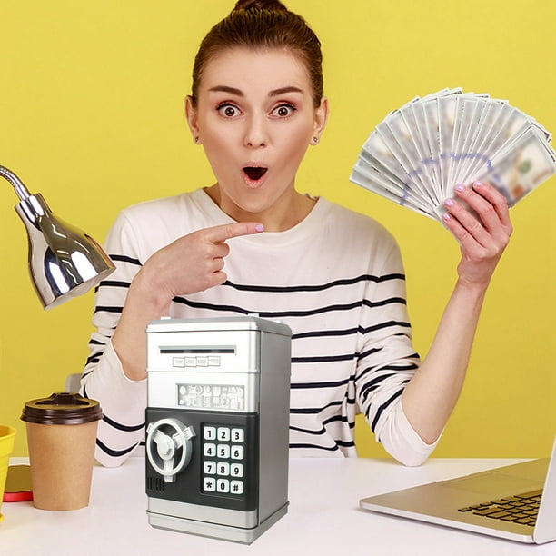 LSLJS Banking Play Toys for Kids, Mini Atm Auto Scroll Paper Coin Bank ...