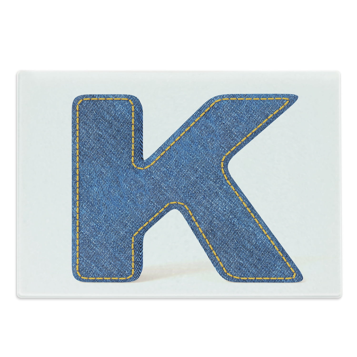 Letter K Cutting Board, Alphabet Font Denim Style Blue Jean Texture ...