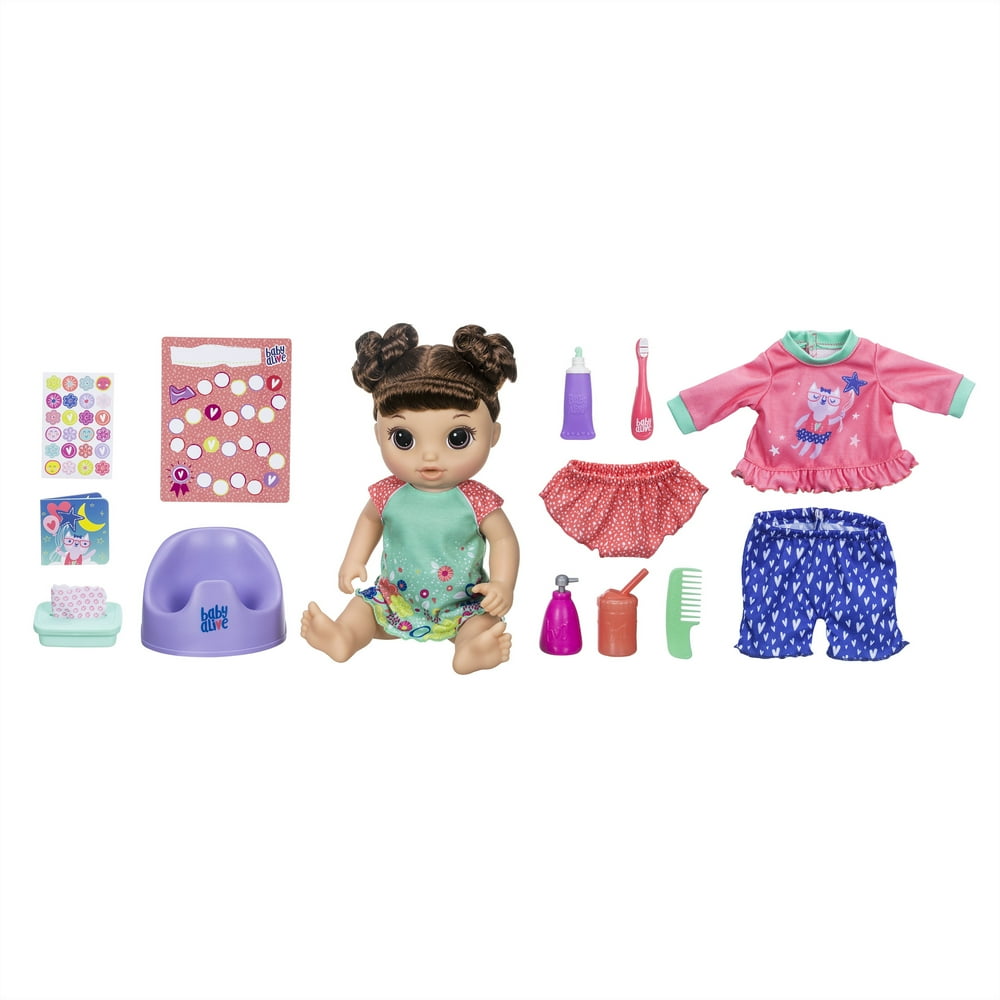 Baby Alive Potty Dance Baby Exclusive Value Pack (Brown Curly Hair ...