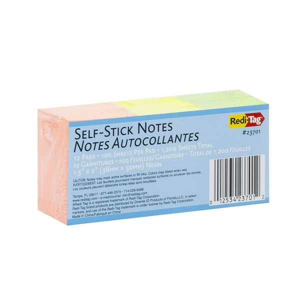 Mini Bloc De Notas Adhesivas, Redi-tag, Paquete C/12 Blocks. | Walmart ...