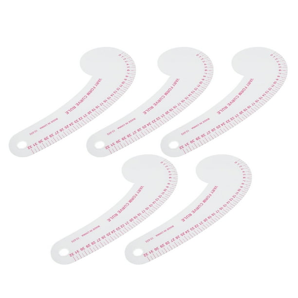 Regla para hacer patrones de curvas, 5 piezas de reglas de curvas de costura, regla de costura ...