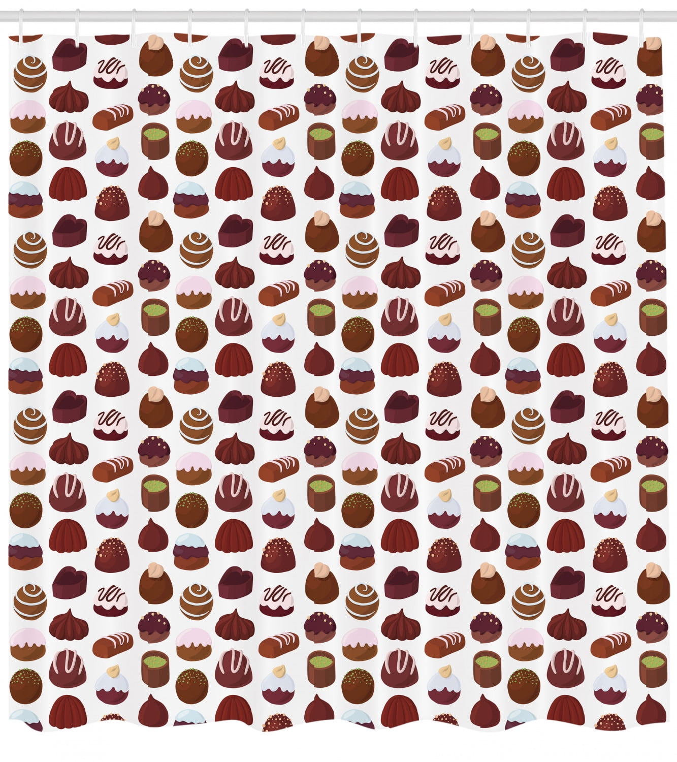 Ambesonne Chocolate Shower Curtain, Bakery Sweets Patterns, 69"Wx70"L ...