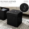 Simplify Faux Leather Folding Storage Ottoman Cube in Black - Walmart.com