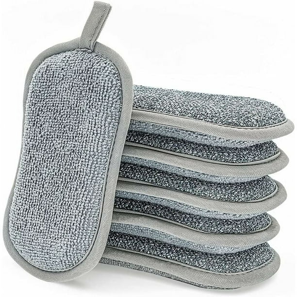 Washable Dishwashing Sponges, 6 Double-Sided Non-Scratching Scratching ...