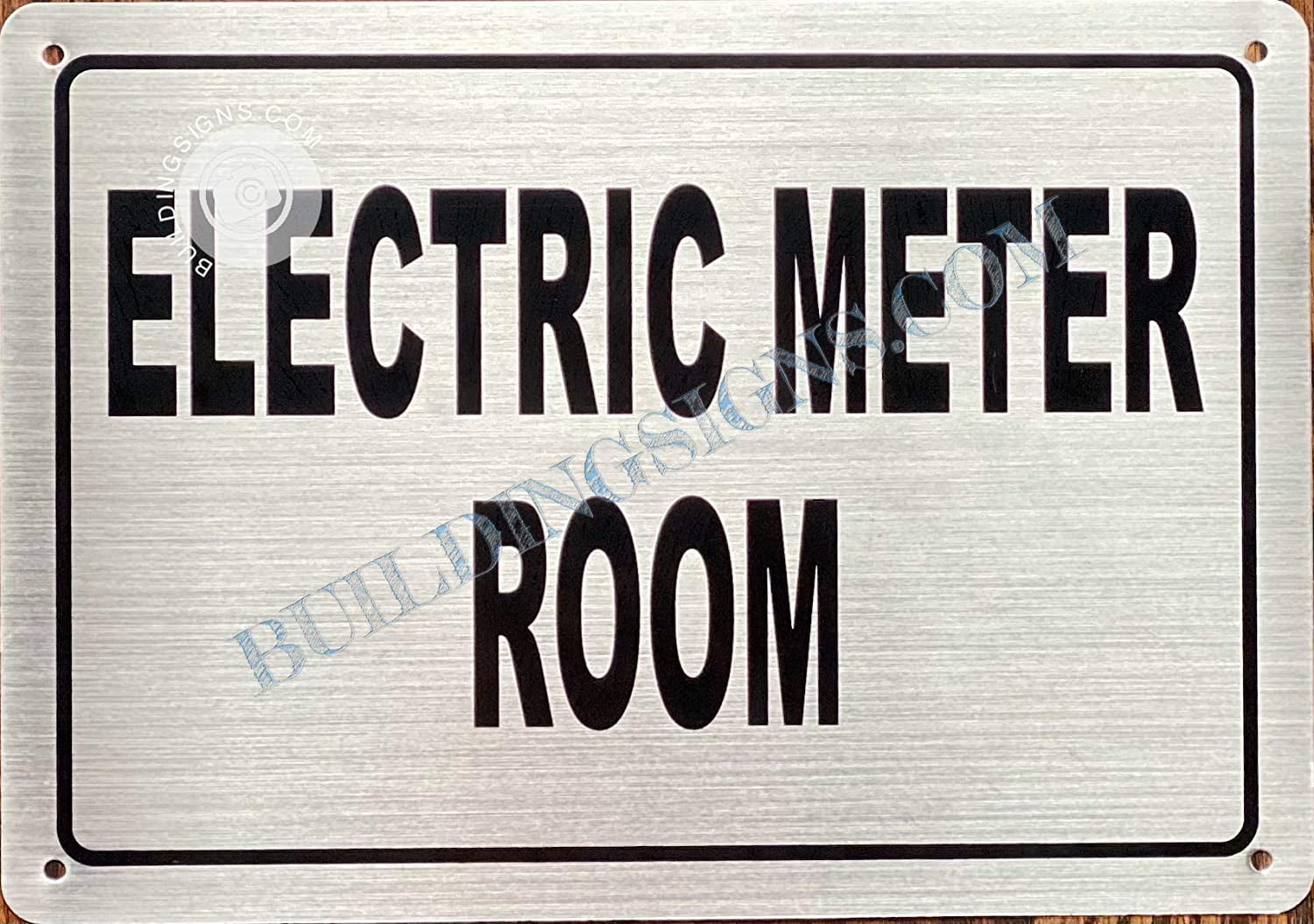 Electric Meter Room Sign (Silver- Brush Aluminium, 7X10,Rust Free ...