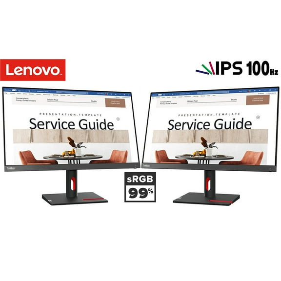 Lenovo ThinkVision P24h-30 24" Class WQHD LED Monitor 16:9 Raven Black ...