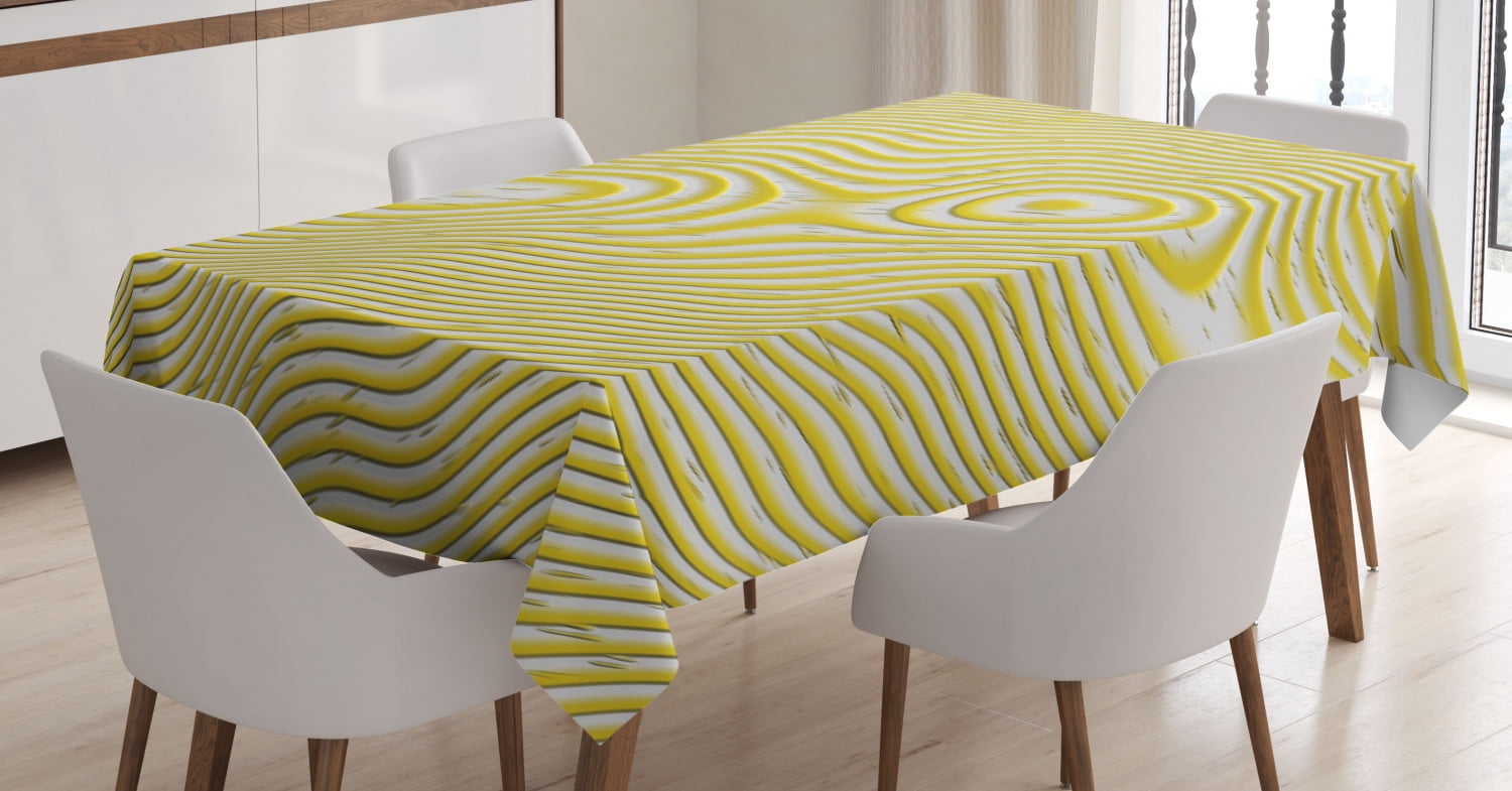 Ambesonne Trippy Tablecloth Rectangular Table Cover, Inner Round ...