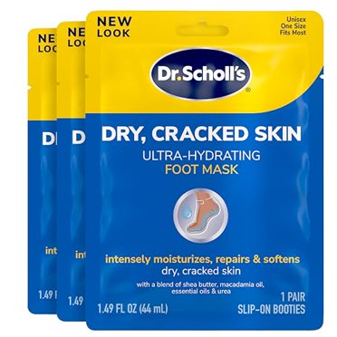 Dr. Scholl's Ultra Exfoliating Foot Peel Mask 3pk, Softens Rough Skin, Foot Callus Remover ...