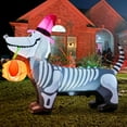GOOSH 5.7 FT Halloween Inflatable Skeleton Dog with LEDs, Outdoor ...