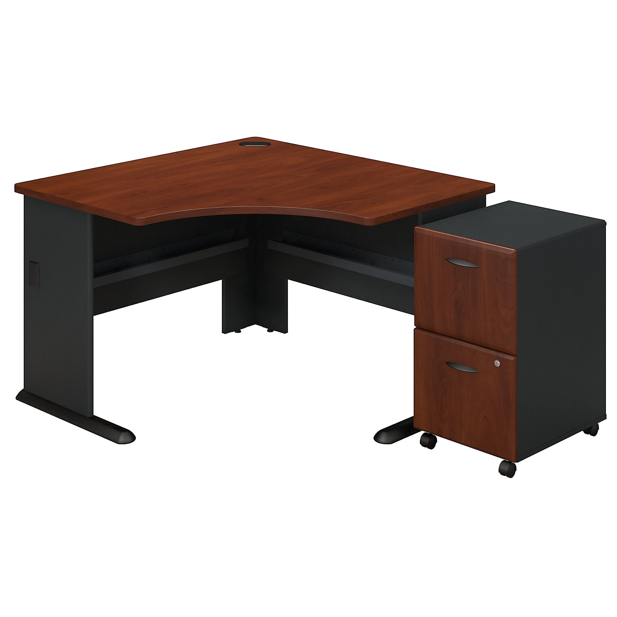 Bush Business Furniture Cubix Corner Desk with 2Dwr Mobile Pedestal ...