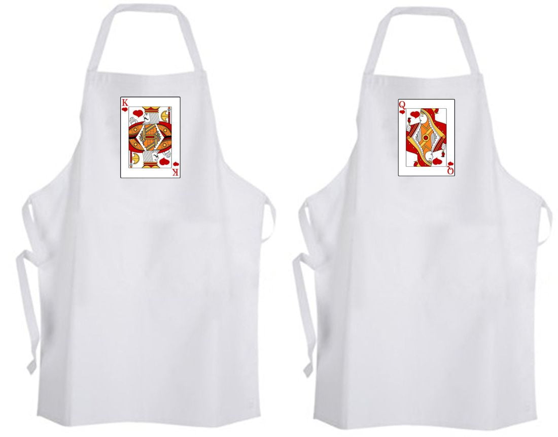 Aprons365 - Set 2 Classic King / Queen Playing Game Cards Aprons ...