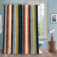 Broad Stripes Shower Curtain Set with Hooks, Modern Nautical Green Red ...