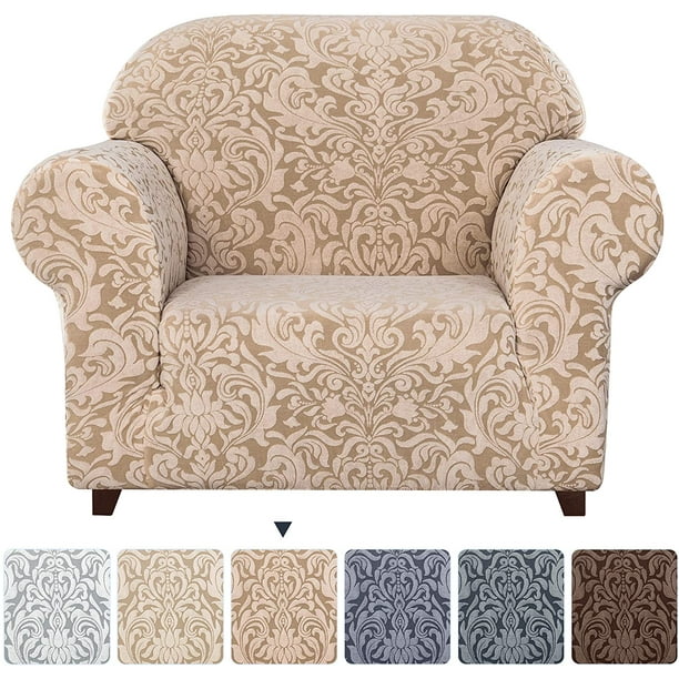 Subrtex Sofa Slipcover 1-Piece Jacquard Damask Couch Cover,Armchair ...