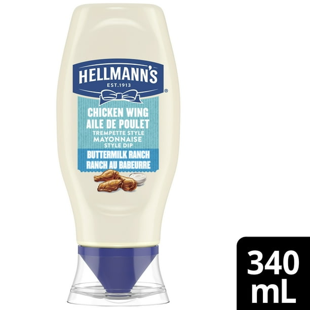 Hellmann’s Buttermilk Ranch Chicken Wing Mayonnaise Style Dip 340ml ...