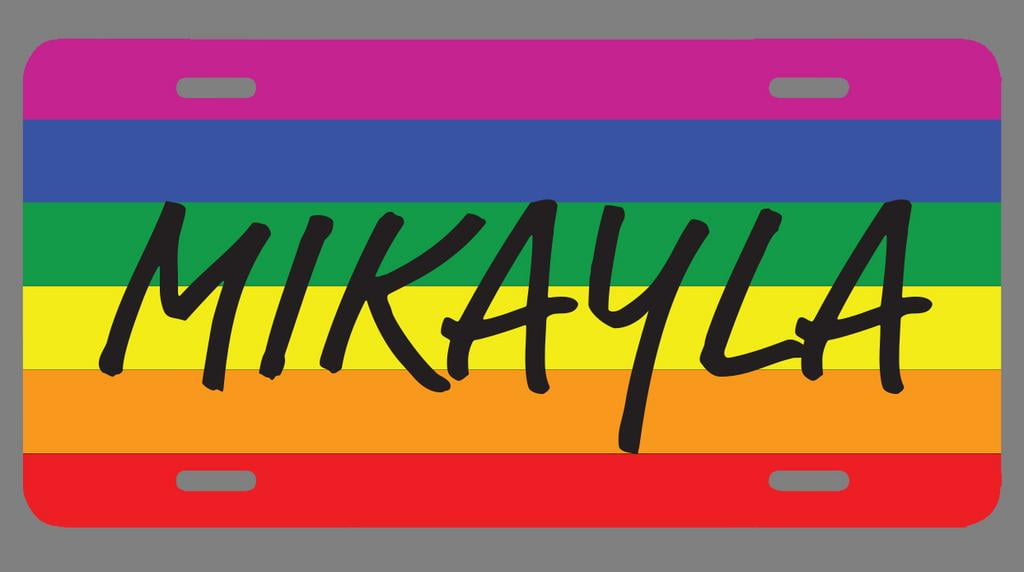 Mikayla Name Pride Flag Style License Plate Tag Vanity Novelty Metal ...