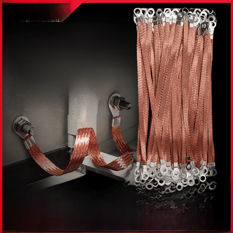 Cable de conexión a tierra de puente, cable trenzado de cobre, cableado ...