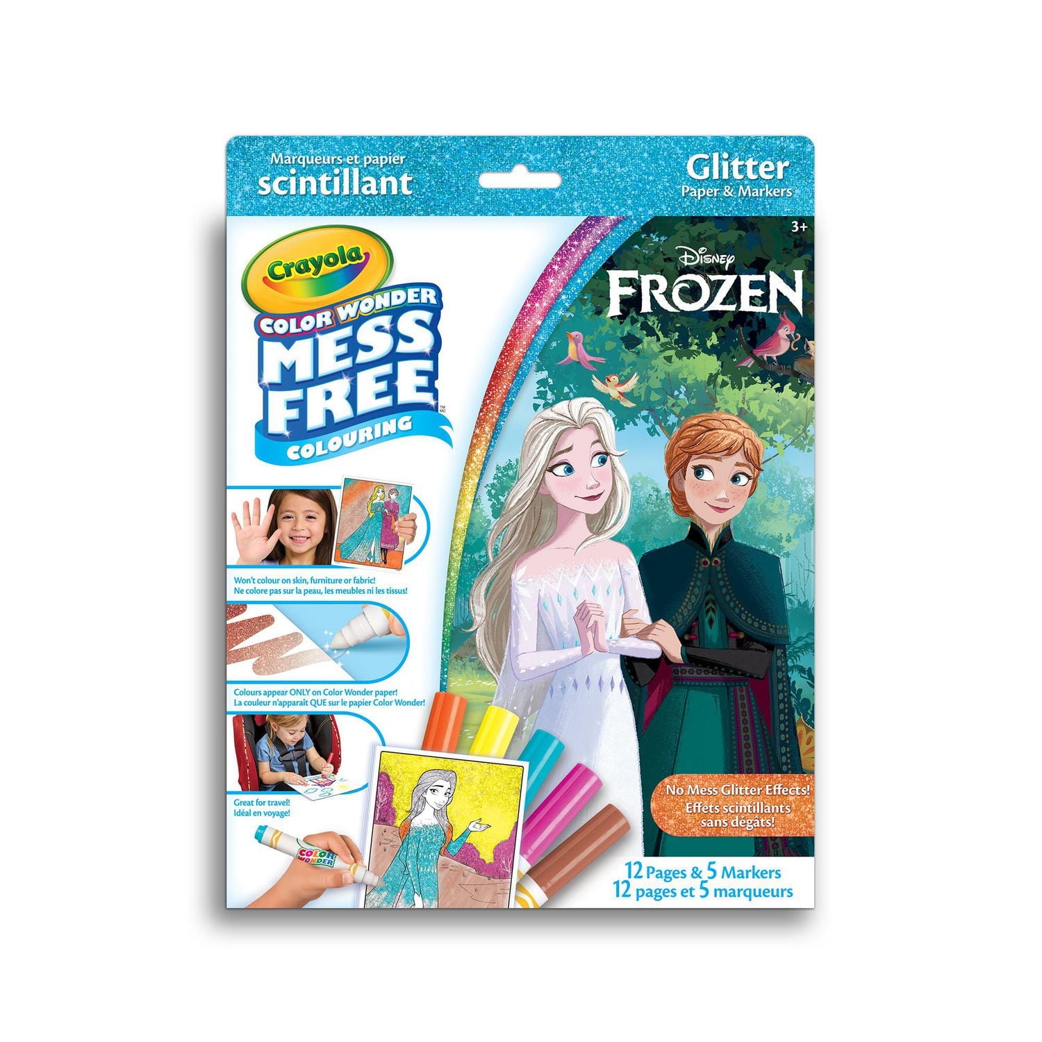 Crayola Color Wonder Mess-Free Glitter Paper & Markers Kit, Disney ...