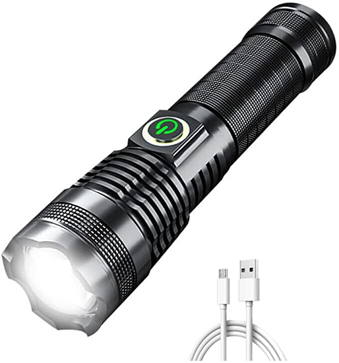HEJULIK LED Flashlight,USB Zoomable Tactical Flashlights with High ...