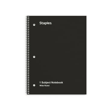 Staples 1-Subject Notebooks 8" x 10.5" Wide Ruled 70 Sheets Assorted ...