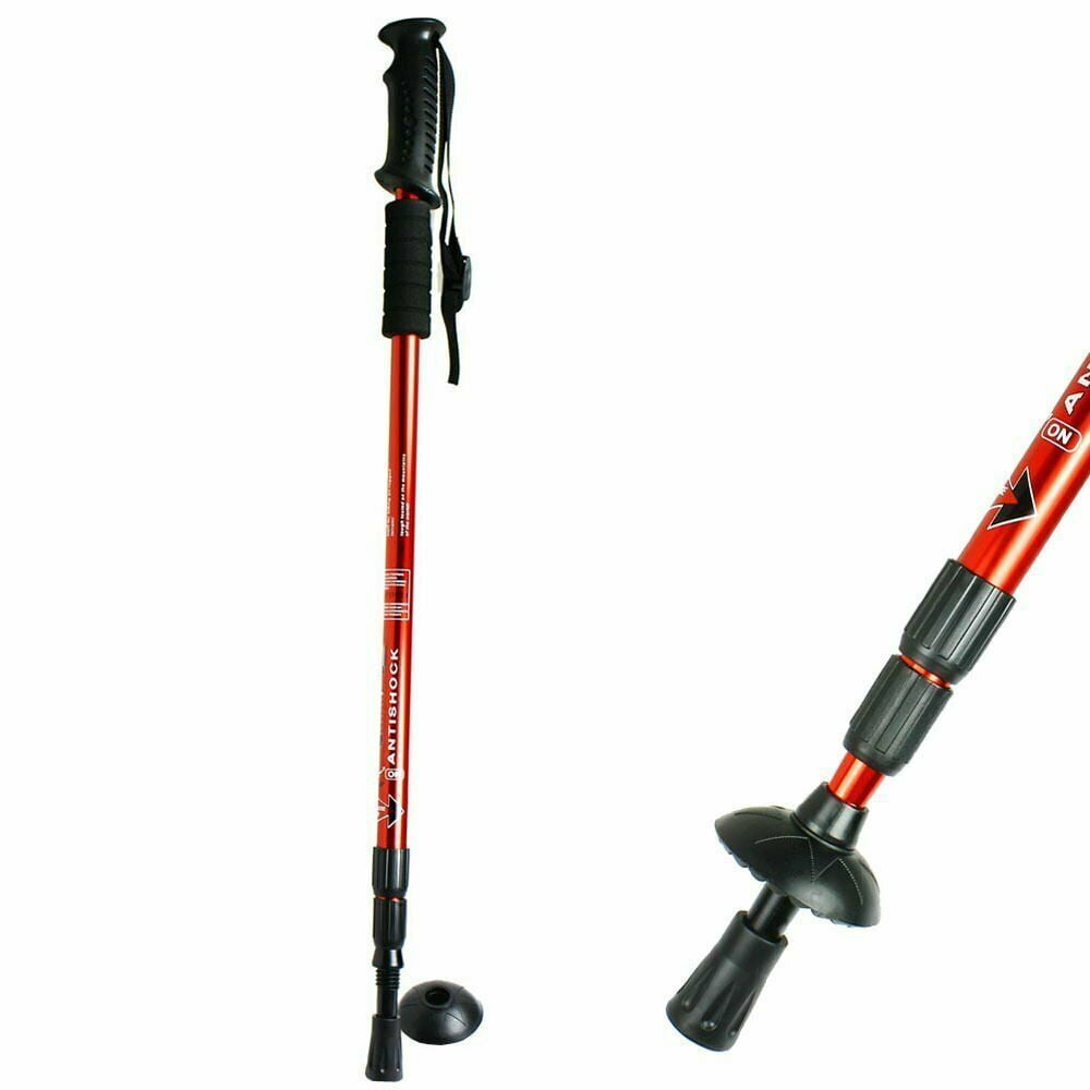 Anti-shock Walking Hiking Stick 3 Section Retractable Adjustable ...