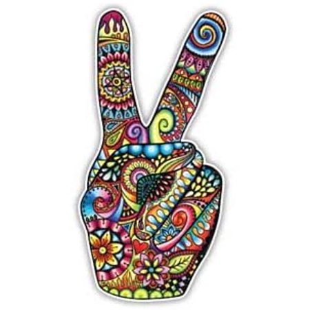 Peace Sign Sticker Hand Deuces Decal by Megan J Designs - Laptop Window ...