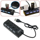 Simyoung 4-Port USB 2.0 Hub, Individual On Off Switches, LEDs, 480Mbps ...